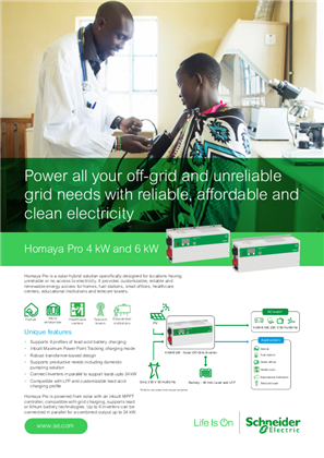 Homaya Pro Inverter 4 kW and 6 kW Flyer | Schneider Electric