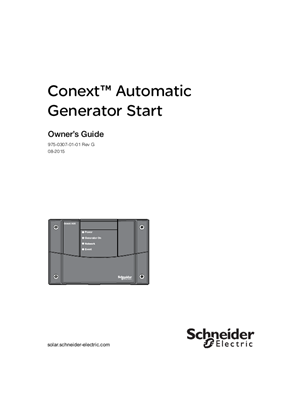 Conext AGS Owners Guide_975-0307-01-01 | Schneider Electric