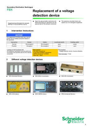 FBX - Replacement of a voltage detection device User guide | Schneider ...