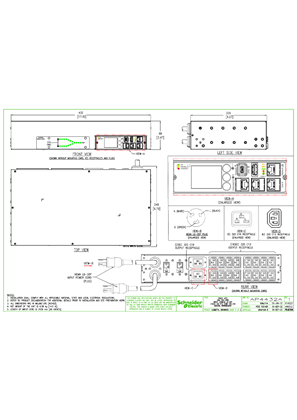 AP4432A-Rack ATS 30A 200-208V 2-NEMA L6-30P IN16-IEC C13 2-IEC C19 OUT ...