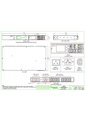 AP4434A-Rack ATS 20A 230V 2-IEC 320 C20 IN 8-IEC 320 C13 1-IEC320 C19 ...