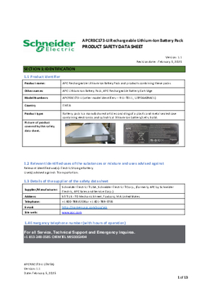 APCRBC173-LI_EU_EN_SDS_V1.1 | Schneider Electric