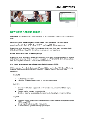 APC PowerChute™ Serial Shutdown for APC Smart-UPS™ Back-UPS™ Easy UPS ...