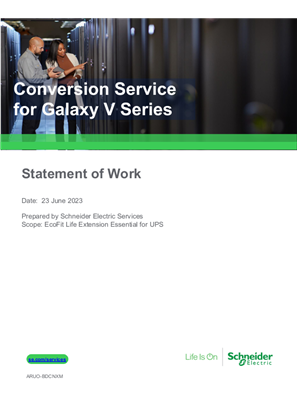 Conversion Service for Galaxy V Series | Schneider Electric