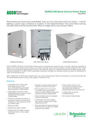 ASCO Series 300 Quick Connect Power Panel | Schneider Electric