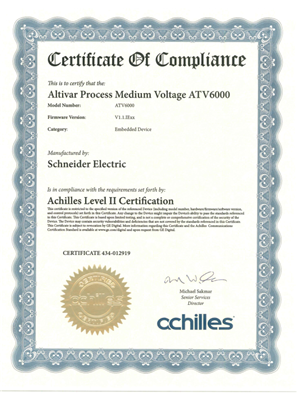ATV6000_ACHILLES_CERTIFICATE | Schneider Electric