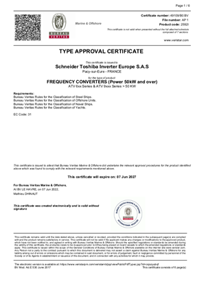 ATV6xx_ATV9xx_Bureau_Veritas_Certificate_above50kW Sertifikat | Last ...