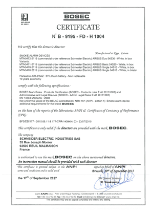 BOSEC certificaat - ARGUS Single, Basic, Advanced Certificado ...