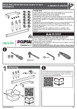 MAX9 PRO Comb busbar - Instruction Sheet | Schneider Electric