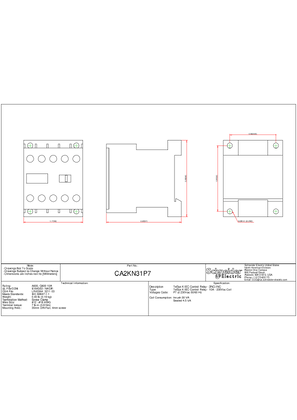Technical drawing for CA2KN31P7_CAD_DOC Gambar Teknis | Schneider Electric