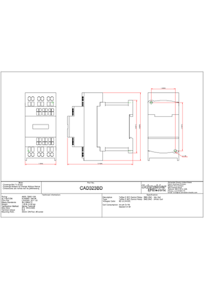Technical drawing for CAD323BD_CAD_DOC Gambar Teknis | Schneider Electric