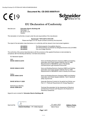 CE-DOC-000070-01 SpaceLogic RP-C-EXT Light 0-10V PD Declaration of ...