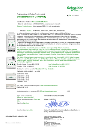 Deklaracja zgodności | Schneider Electric