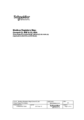 CL 60 Modbus Registers Map | Schneider Electric