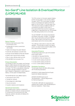 Product Data Sheet - MLHG6 Iso-Gard Line Isolation and Overload Monitor ...