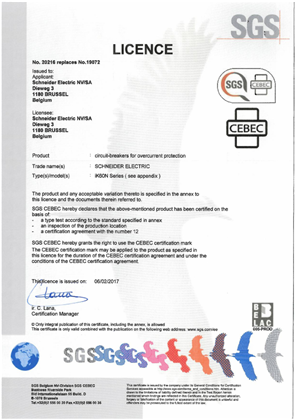 CEBEC certificate | Schneider Electric