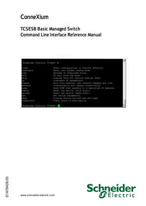 Connexium - TCSESB Basic Managed Switch - Command Line Interface Reference Manual User guide ...