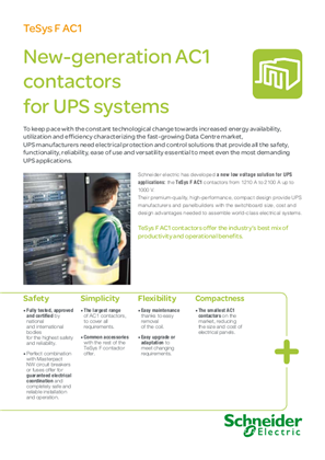 TeSys F AC1 Contactors for UPS systems Application solutions ...