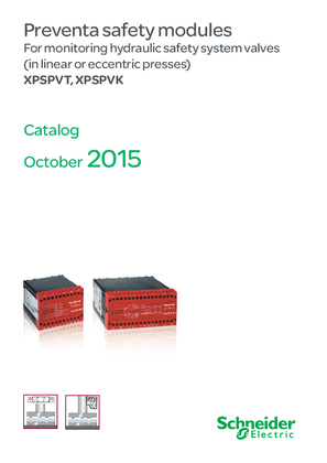 Preventa safety modules XPSPVT/PVK For monitoring hydraulic safety ...