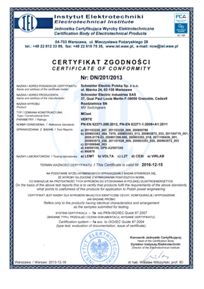 MCset certyfikat do 12.2016 | Schneider Electric