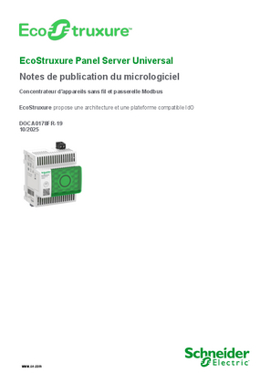 EcoStruxure Panel Server Universal - Notes de publication du firmware ...