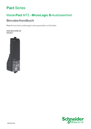 MasterPact MTZ - MicroLogic B-Auslöseeinheit - Benutzerhandbuch ...