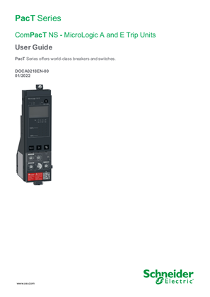 ComPacT NS - MicroLogic A and E Trip Units - User Guide Manuel ...