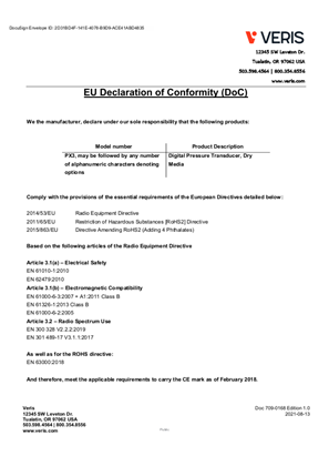EU Declaration of Conformity for PX3 | Schneider Electric