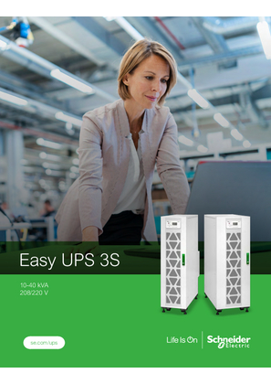 Easy UPS 3S 10-40 kVA 208V Brochure | APC by Schneider electric