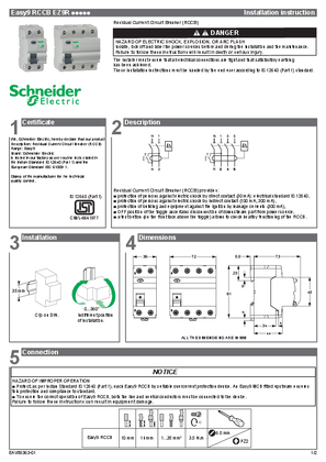 Easy9 - RCCB - Instruction Sheet | Schneider Electric