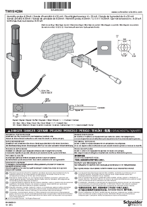 TM171 Humidity Probe, Instruction Sheet | Schneider Electric