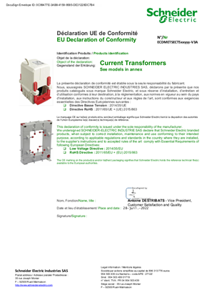 EU Declaration of Conformity_ Split core Transformer Declaración de ...