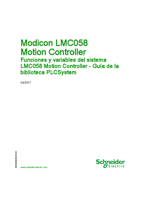 Modicon LMC058 Motion Controller - Funciones y variables de sistema, Guía de la biblioteca ...