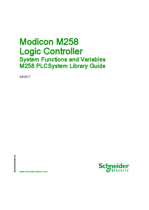 Modicon M258 Logic Controller System Functions and Variables M258 PLCSystem Library Guide User ...