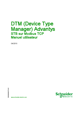 DTM (Device Type Manager) Advantys STB sur Modbus TCP, Manuel ...