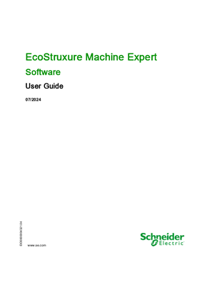 EcoStruxure Machine Expert - Software, User Guide | Schneider Electric