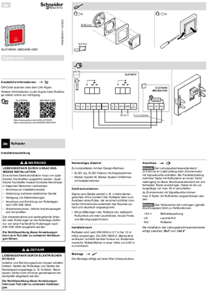 Sigma Care Ruftaster, ELG745040 / MEG4840-0300, Montieren und ...