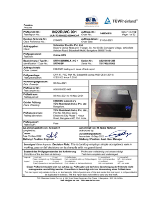 EMC Certificate for APC Smart-UPS SRT 1500VA 120V | Schneider Electric