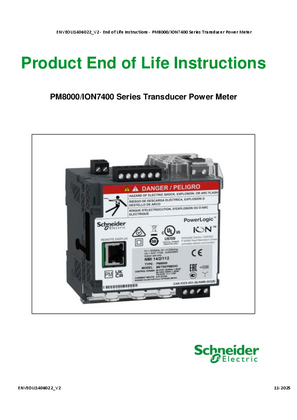 PowerLogic PM8000 PM8244, Circularity Profile, End of Life Instructions ...
