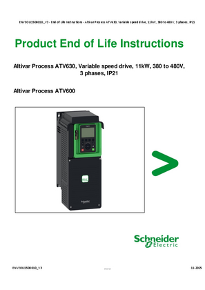 VARIABLE SPEED DRIVE ATV630 IP21 7,5KW 400/480V, Product End-of-Life ...