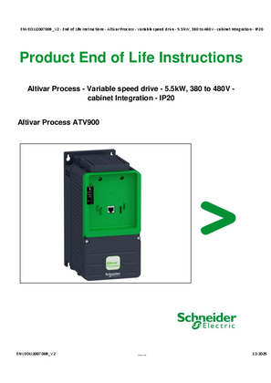 ATV630 CAB INT IP20/UL type 12 5,5KW 400V WO KEYPAD, Product End-of ...