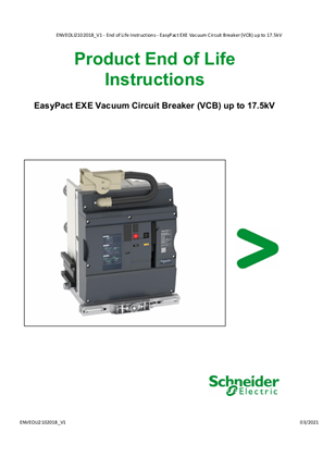 EasyPact EXE Vacuum Circuit Breaker (VCB) up to 17.5kV Circularity ...