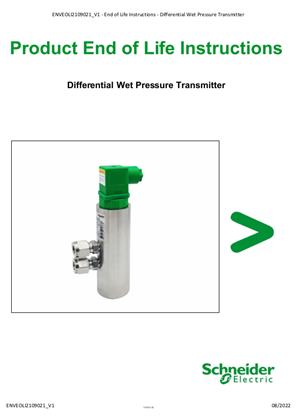 SpaceLogic Sensors - Differential Wet Pressure Transmitter - CP Series ...