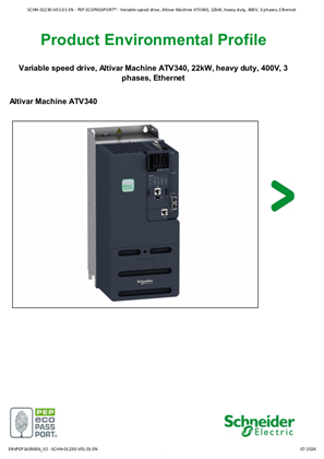 Altivar Machine ATV340 - 11...22 KW - 3PH - 400V, Product Environmental ...