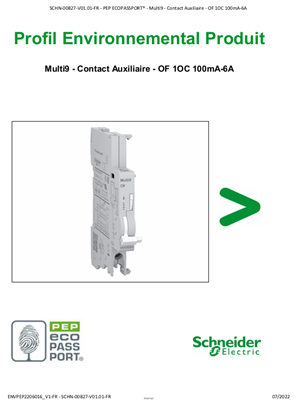 Multi9 - Contact Auxiliaire - OF 1OC 100mA-6A - Profil Environnemental ...