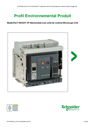 MasterPacT NW25H1 3P Débrochable avec unité de contrôle MicroLogic 5.0A ...