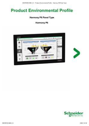 Harmony P6 Panel Type, Product Environmental Profile, IA | Schneider ...