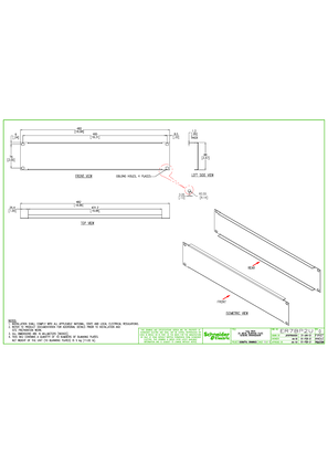 ER7BP2U-Easy Rack 2U metal blanking panel Technical Drawing | Schneider ...