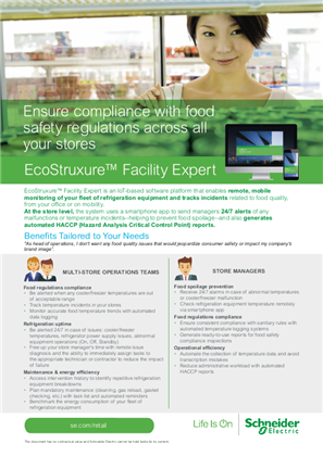 Ecostruxure Facility Expert - Ensure compliance with food safety regulations across all your ...