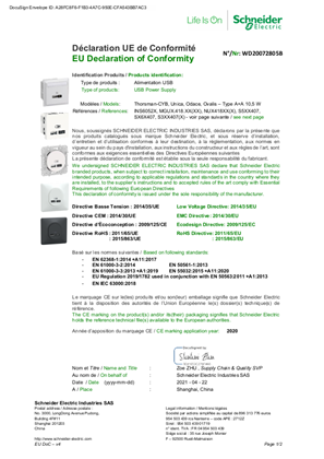 EU Declaration of Conformity | Schneider Electric
